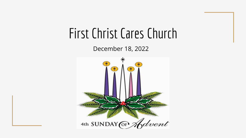 Who's In Control? Full Service - First Christ Cares Church